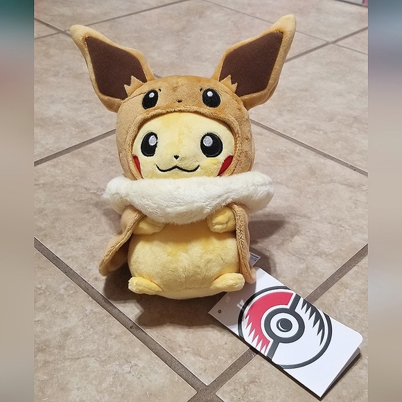 Pokemon | Toys | Pokemon Center Pikachu Wearing Eevee Cape 9 Inch Plush ...